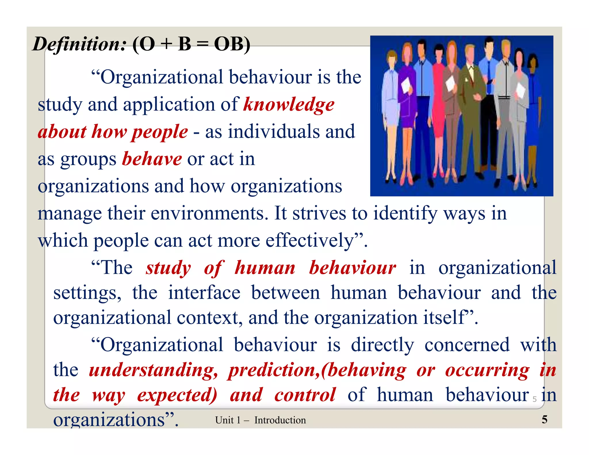 Organizational Behaviour - Introduction | PDF