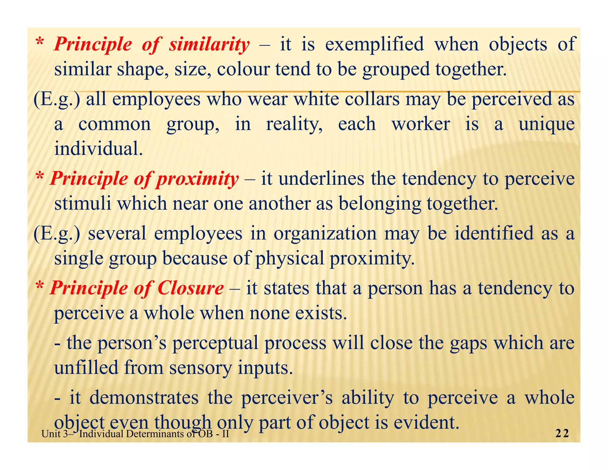 Organizational Behaviour - Individual Determinants of OB II | PDF