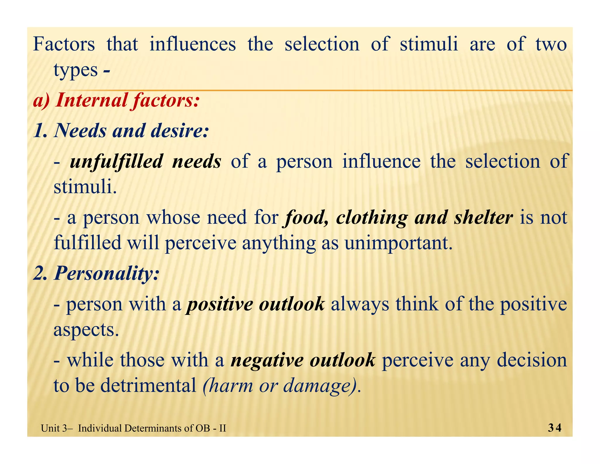 Organizational Behaviour - Individual Determinants of OB II | PDF