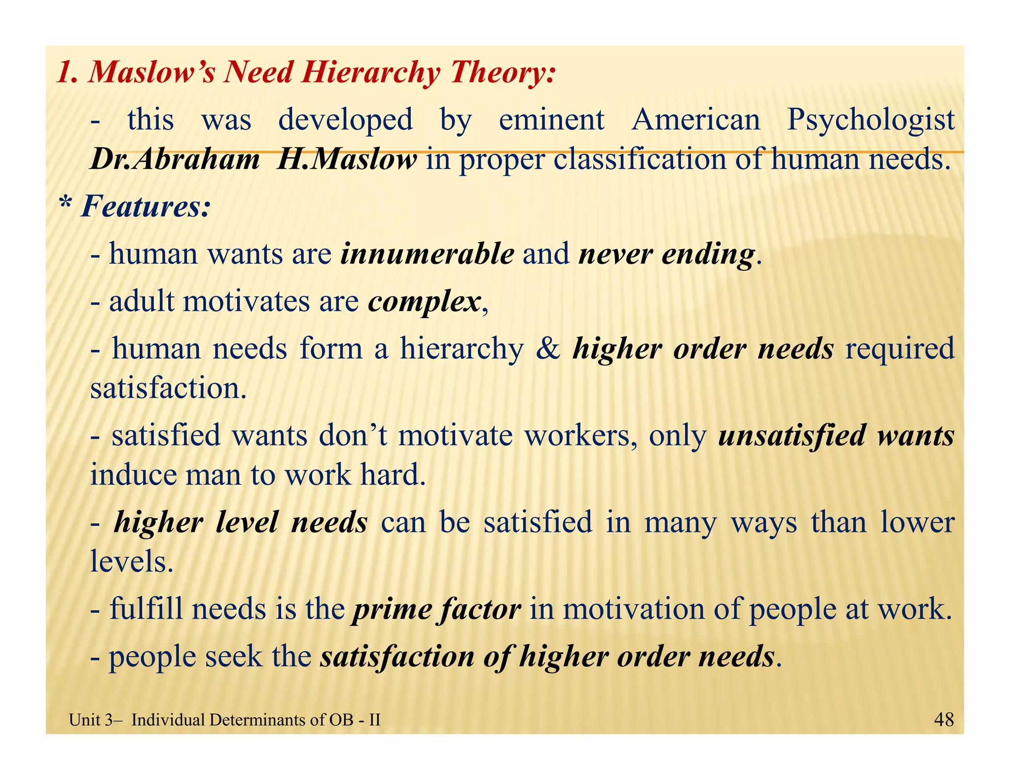 Organizational Behaviour - Individual Determinants of OB II | PDF