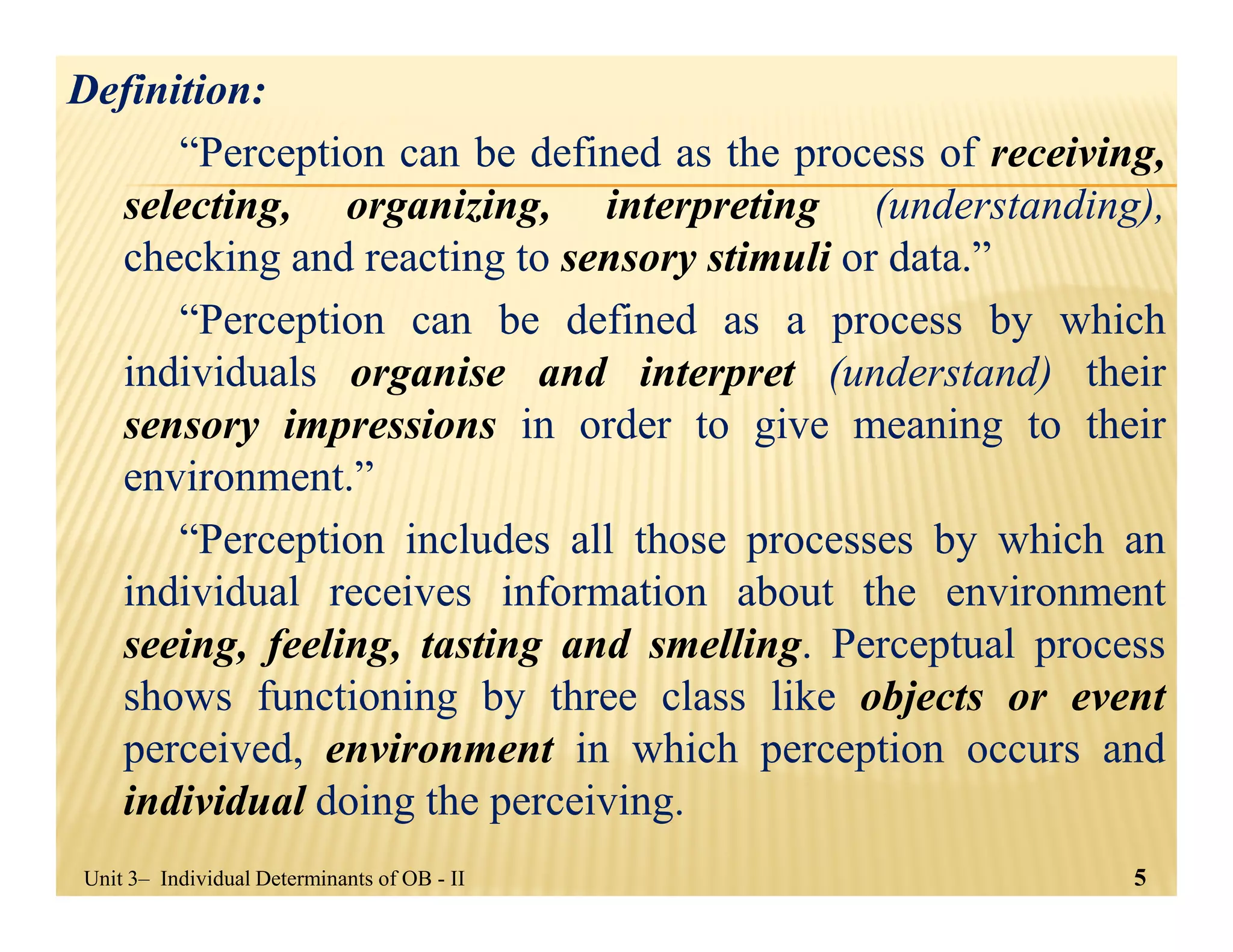 Organizational Behaviour - Individual Determinants of OB II | PDF