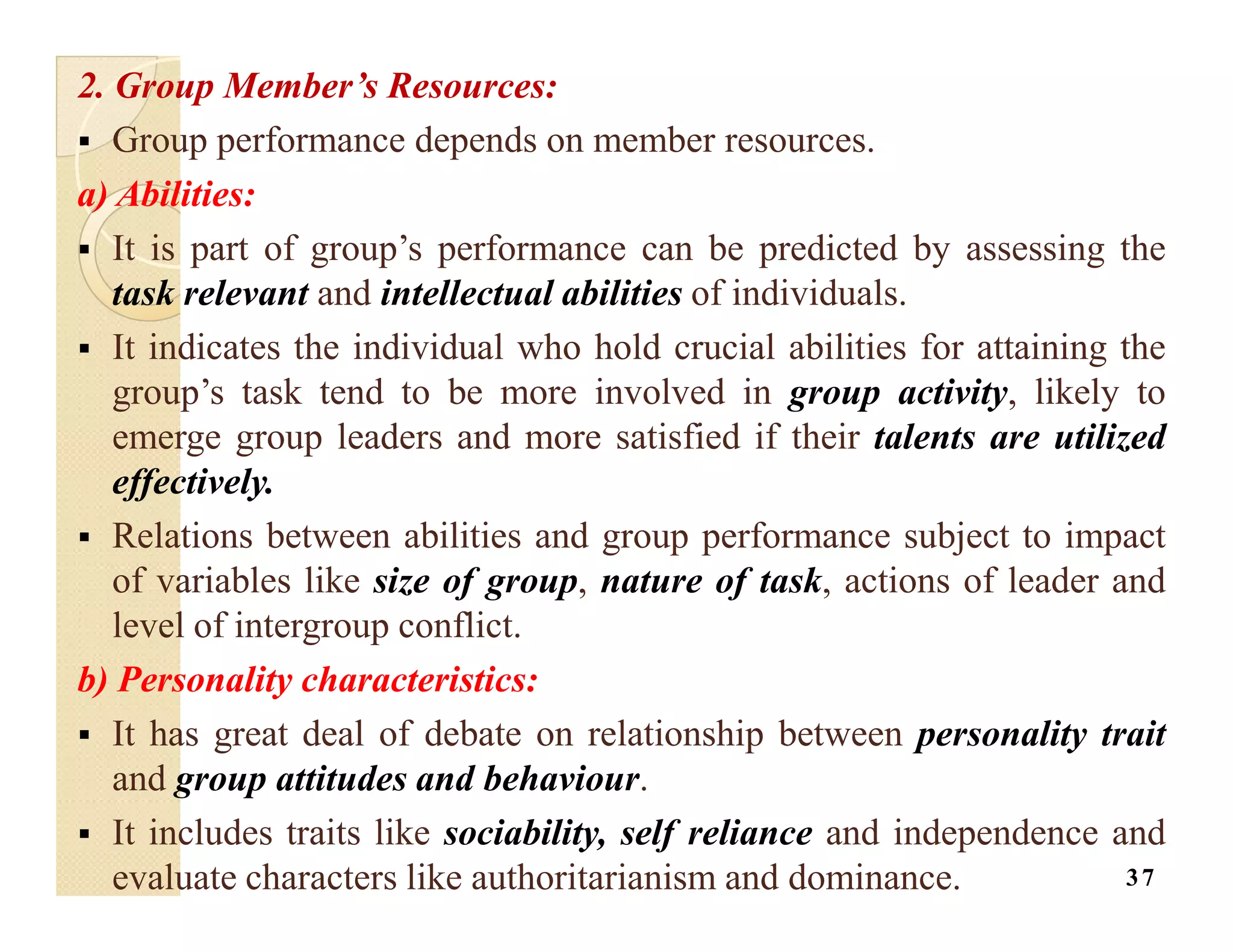 Organizational Behaviour - Group process | PDF