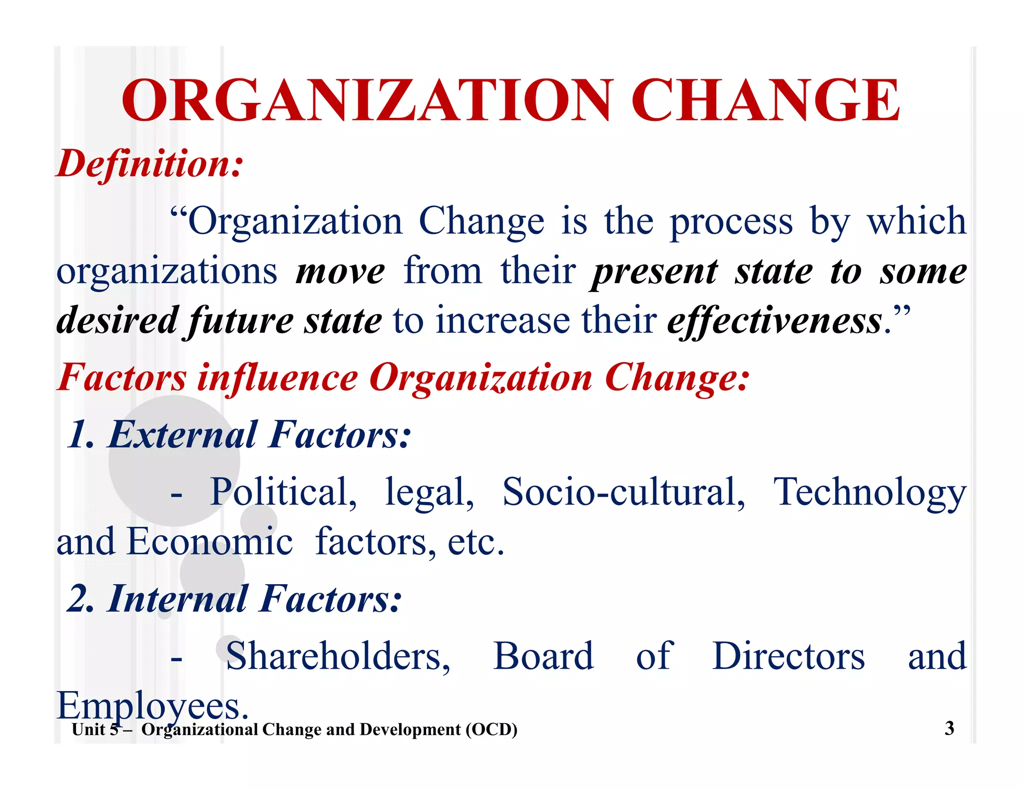 Organization Behaviour - Organization Change and Development | PDF