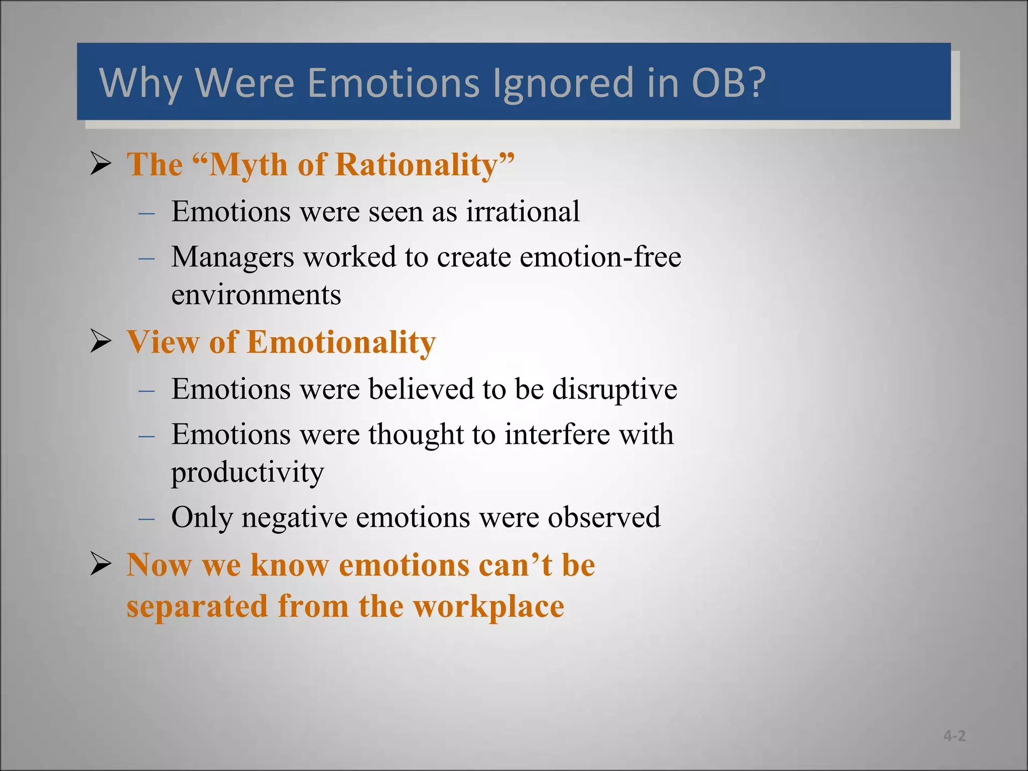 OB_04 eMOTIONS AND MOOD.ppt | Mental Health | Diseases and Conditions