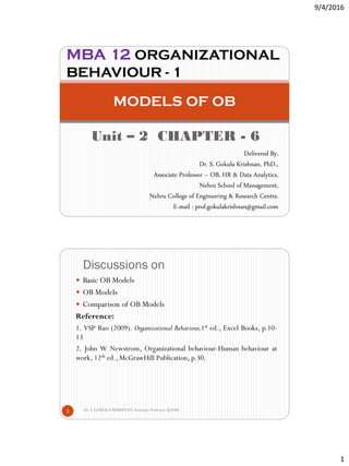 Ob1 unit 2 chapter - 6 - ob models | PDF