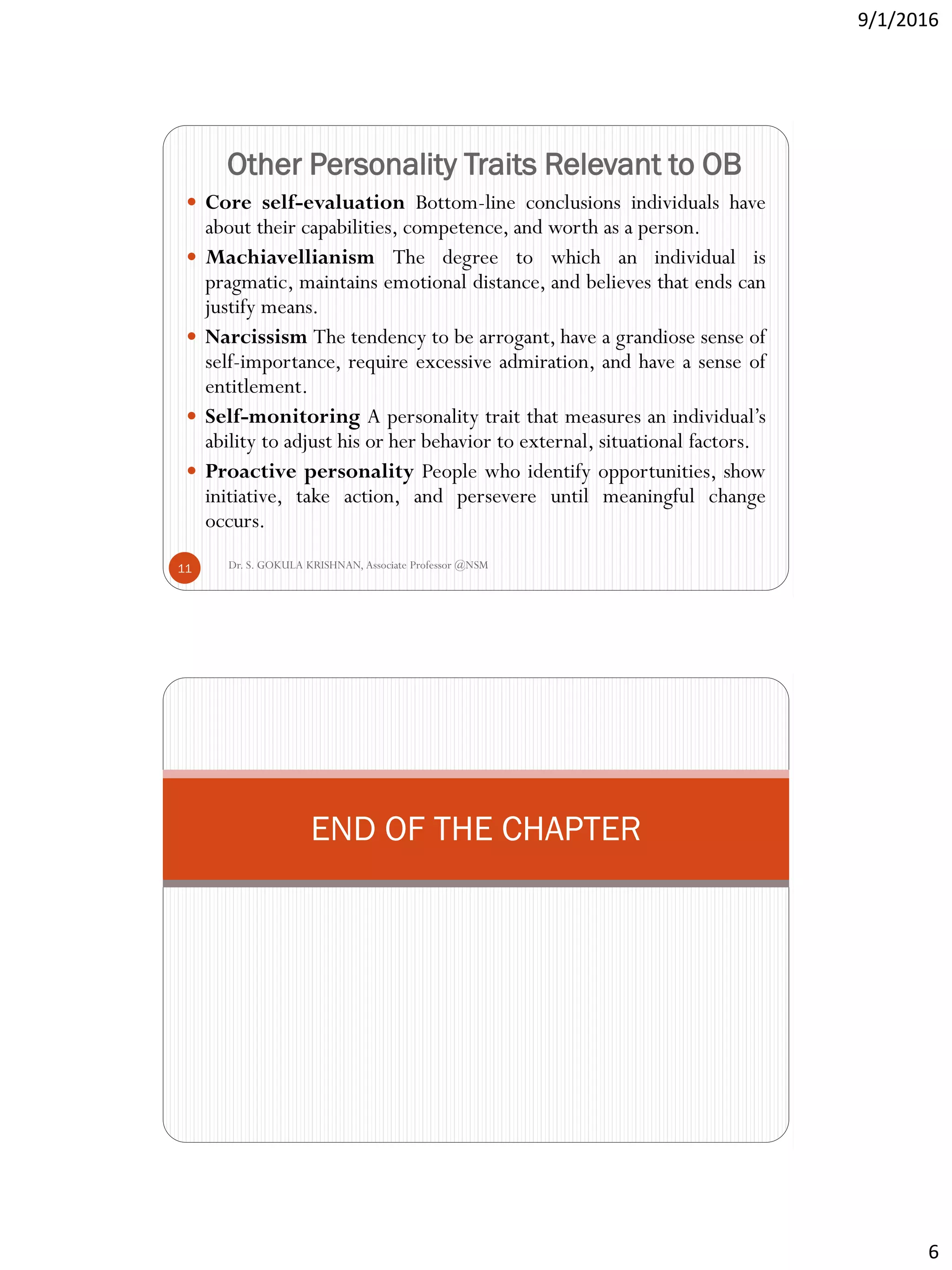 Ob1 unit 3 chapter - 8 - personality | PDF