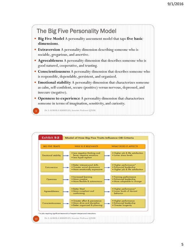 Ob1 unit 3 chapter - 8 - personality | PDF | Human Resources | Business