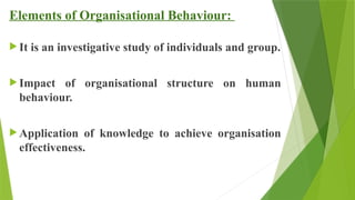 introduction to organizational behaviour | PPT