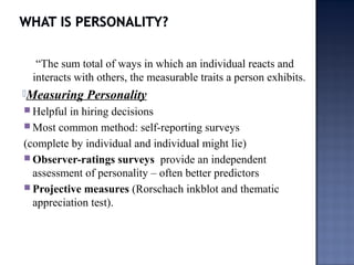 Organizational behavior personality | PPT