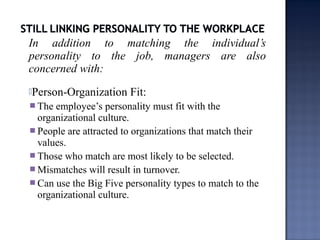 Organizational behavior personality | PPT