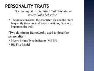 Organizational behavior personality | PPT