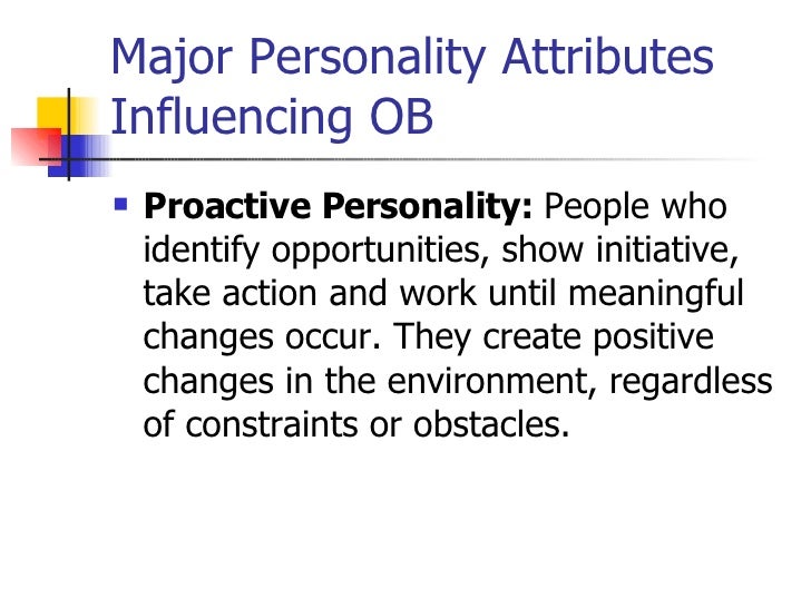 Proactive Personality Traits