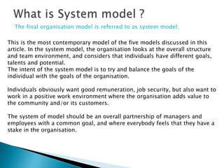 five models of organisation behaviour | PPTX