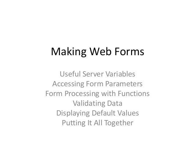 Web forms in php