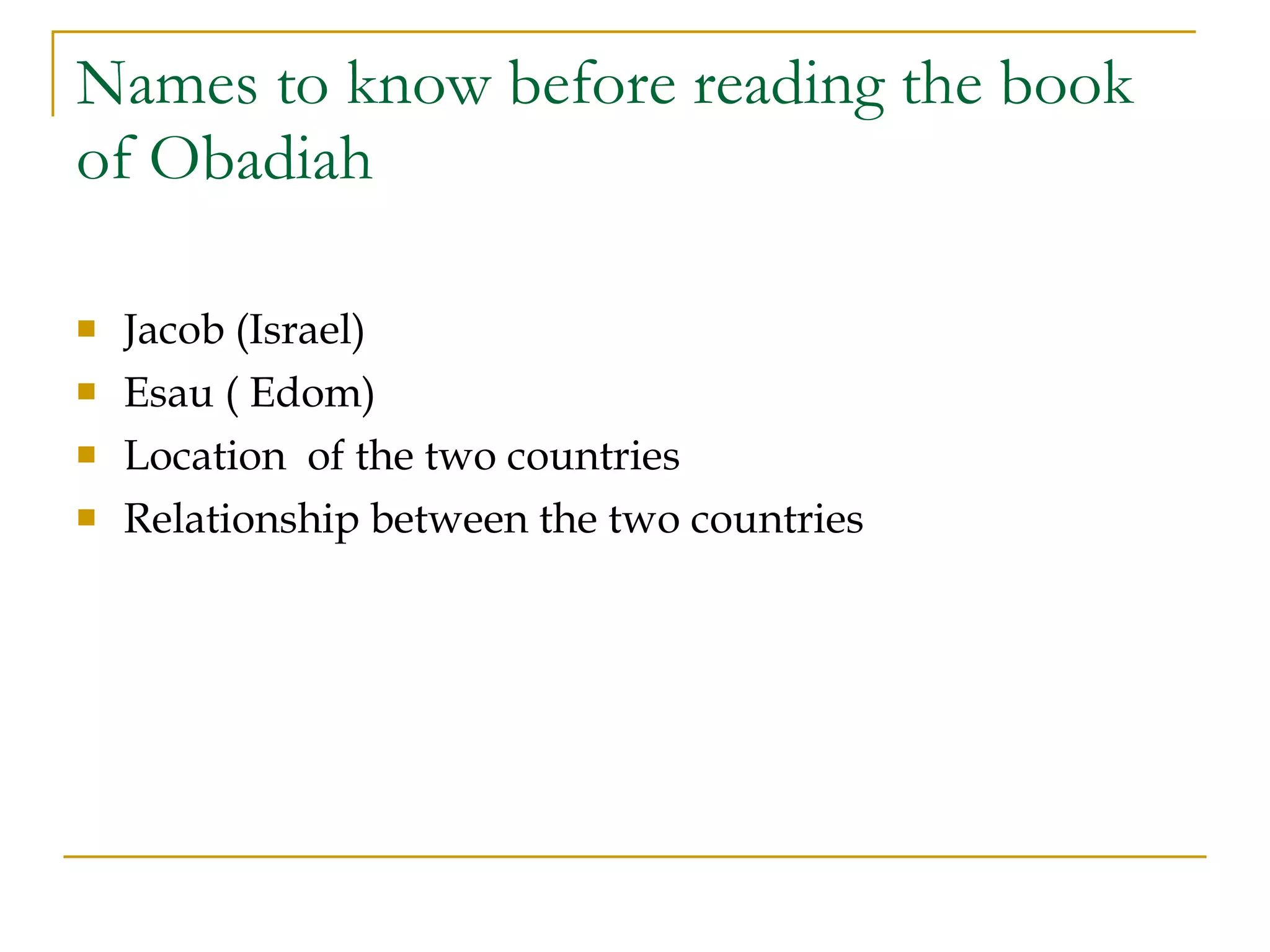 BOOK OF OBADIAH | PPT