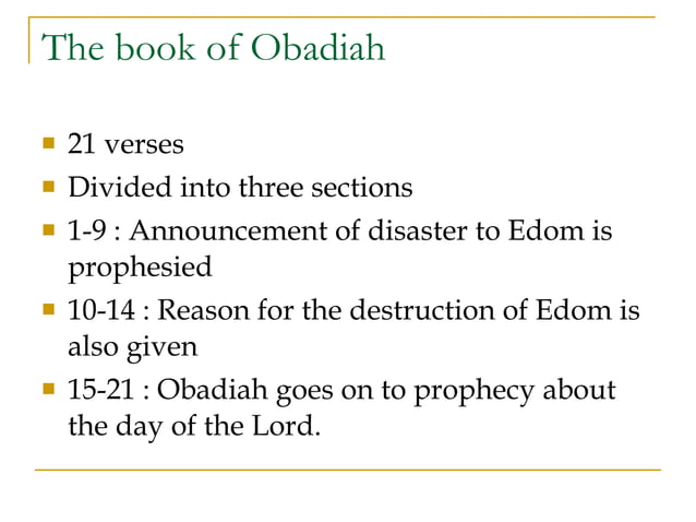 BOOK OF OBADIAH | PPT