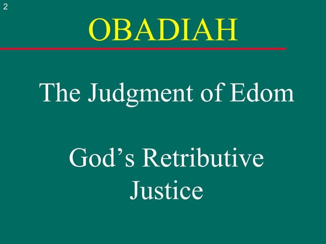 Obadiah - The Judgement of Edom | PPTX | Christianity | Religion ...