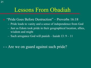 Obadiah - The Judgement of Edom | PPTX