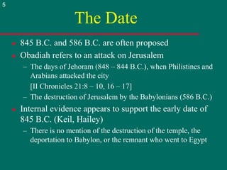 Obadiah - The Judgement of Edom | PPTX