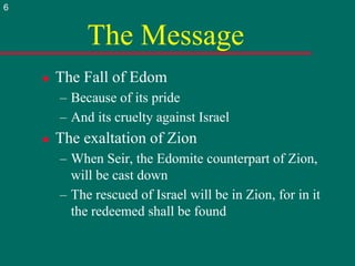 Obadiah - The Judgement of Edom | PPTX