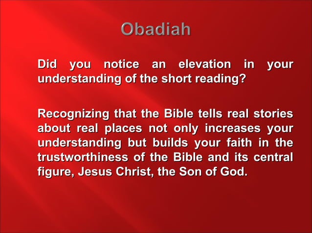 Obadiah: A Visual Experience | PPT | Christianity | Religion & Spirituality