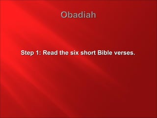 Obadiah: A Visual Experience | PPT
