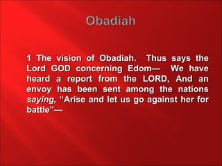 Obadiah: A Visual Experience | PPT