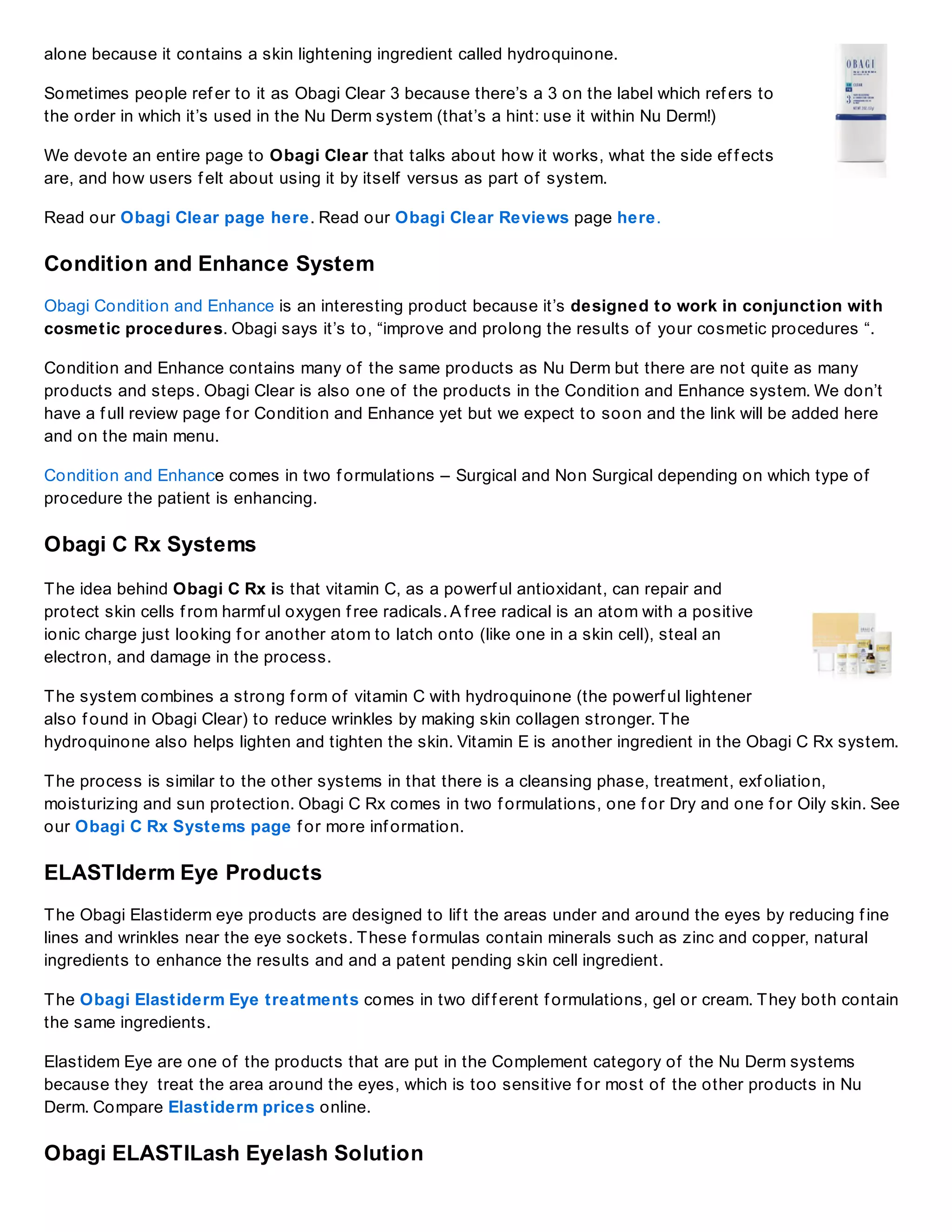 Obagi Skin Care Products List | PDF
