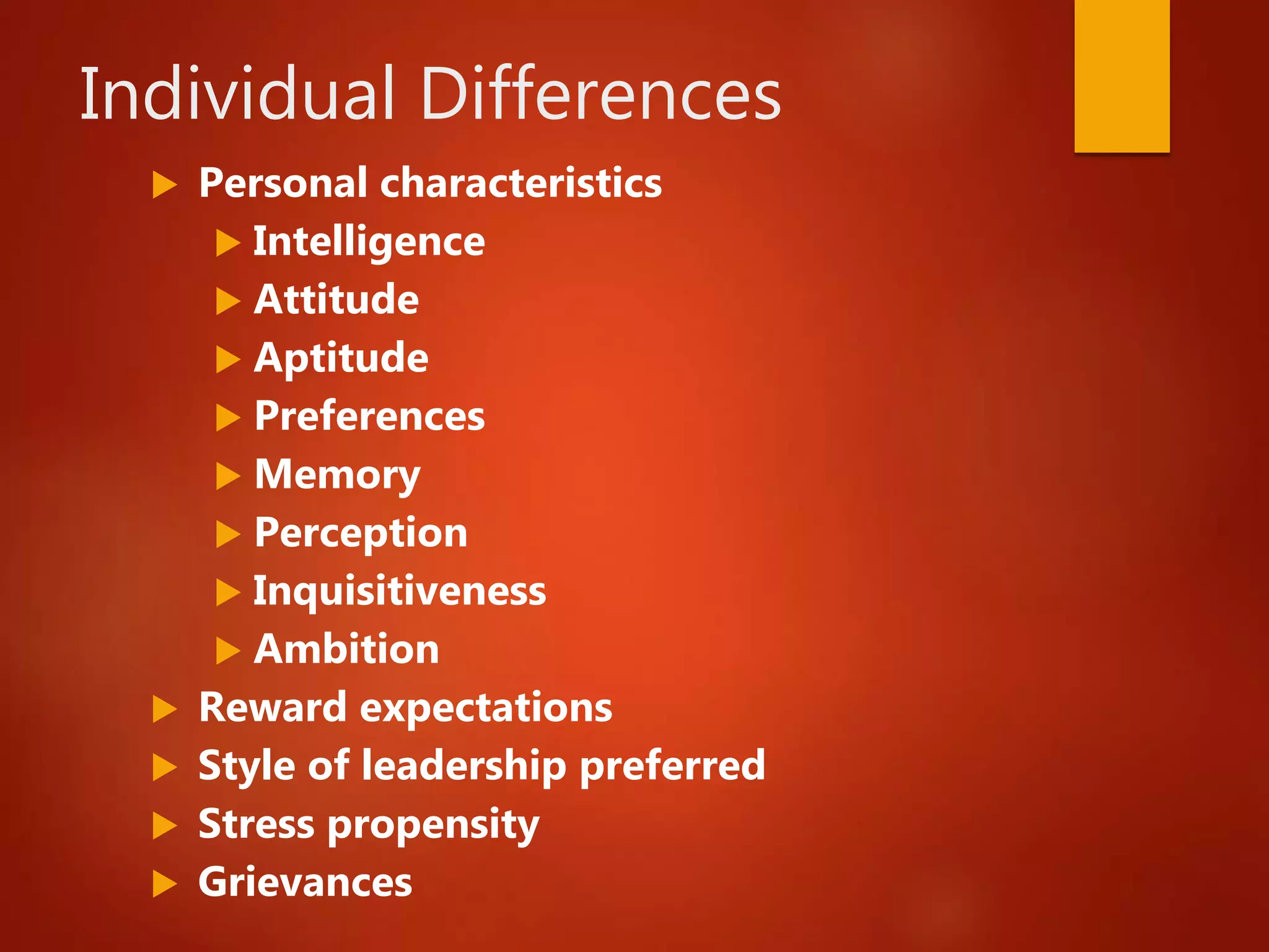 Individual behaviour in organsation behaviour | PPTX