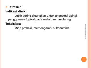 Obat anastesi lokal dan umum | PPTX