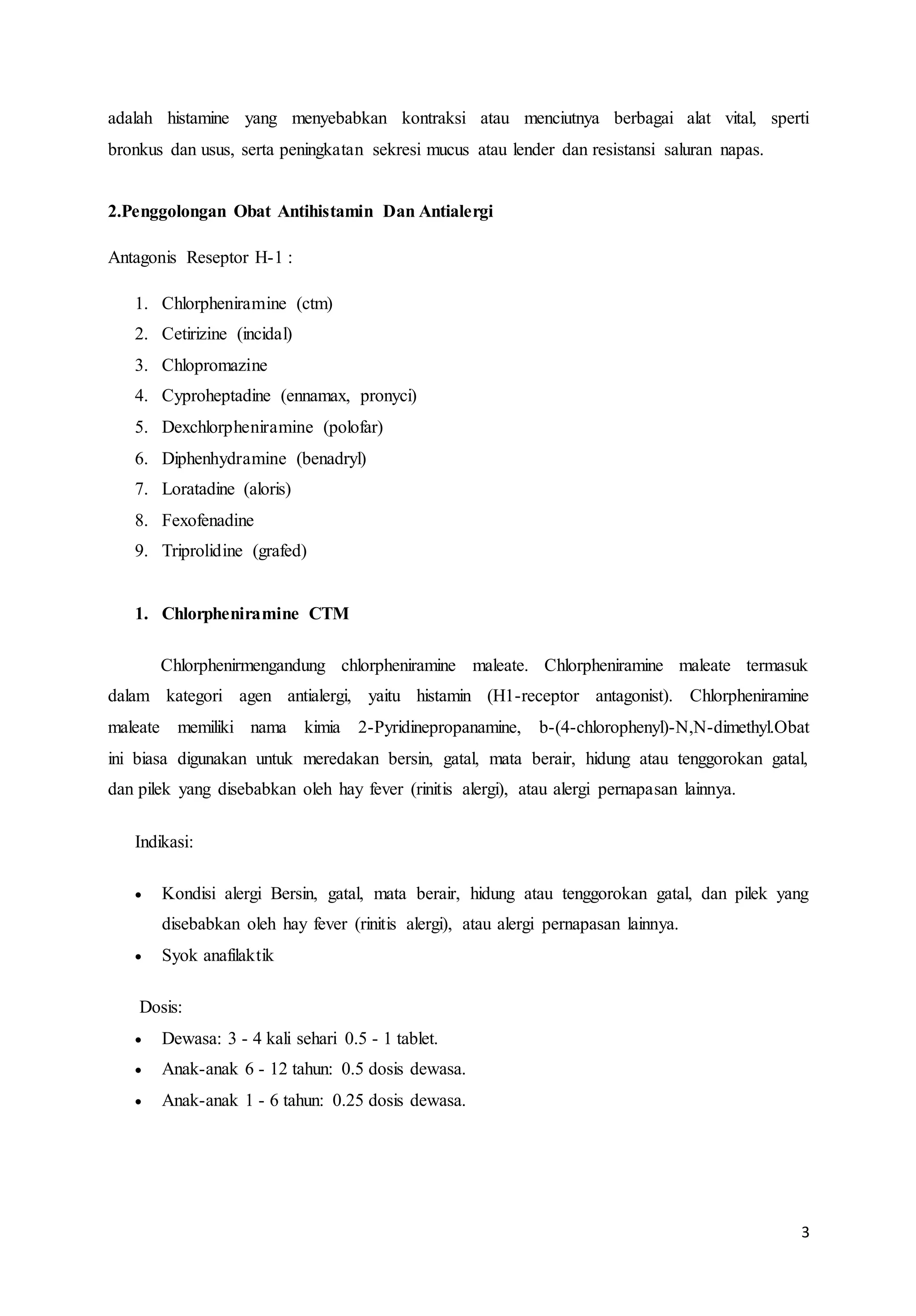 Obat antihistamin | DOCX