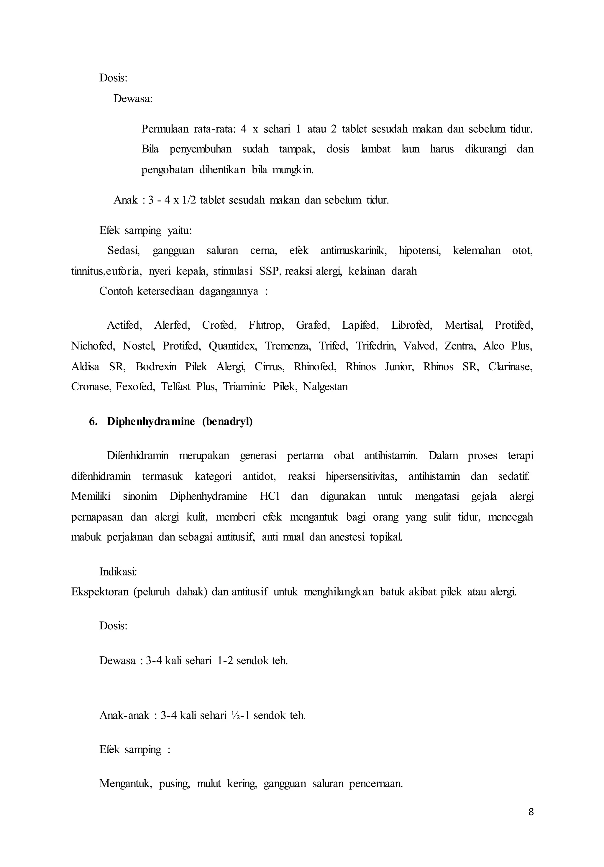 Obat antihistamin | DOCX