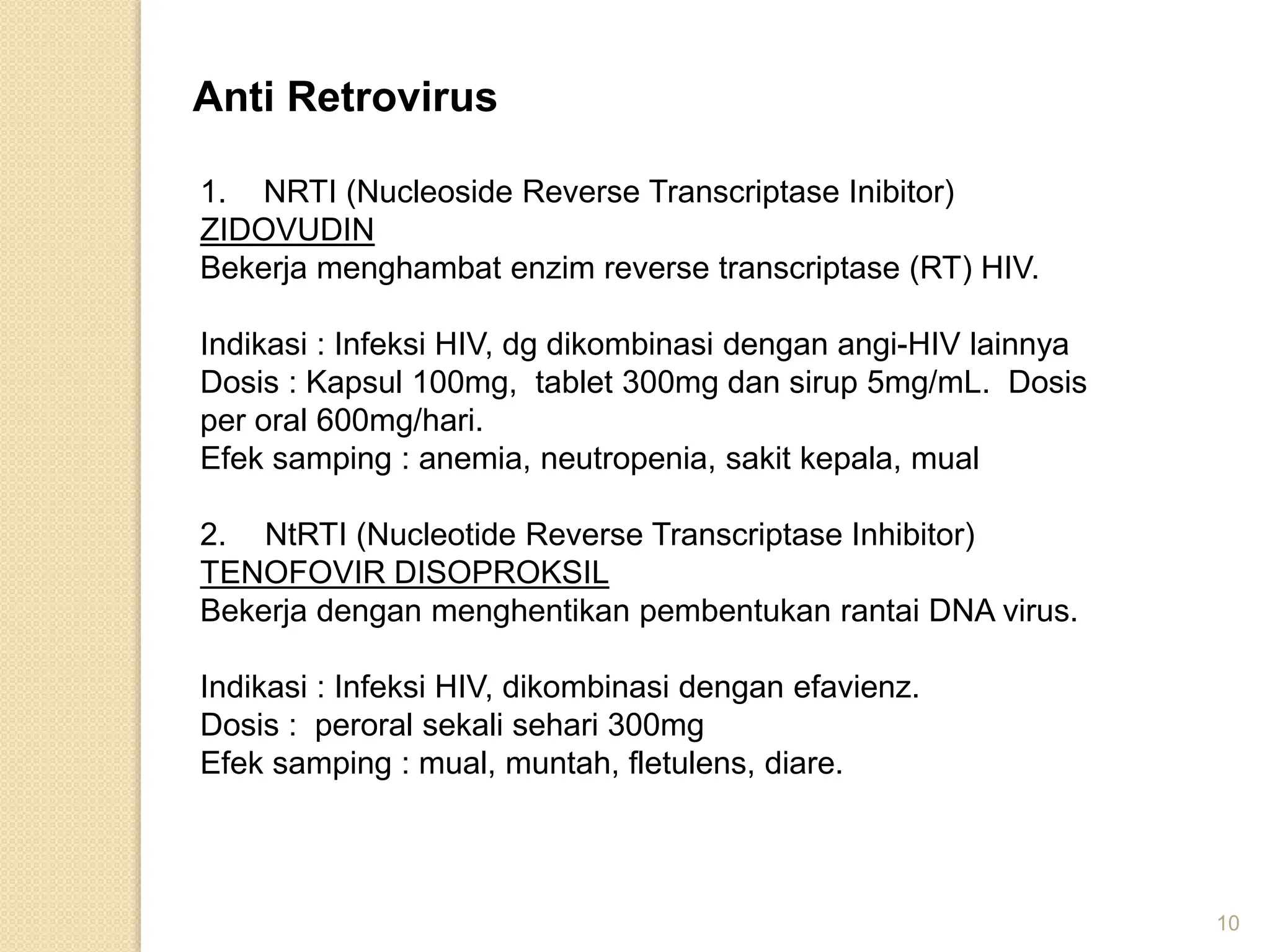 Bahan Ajar Obat Obat Anti Virus | Education | PPTX