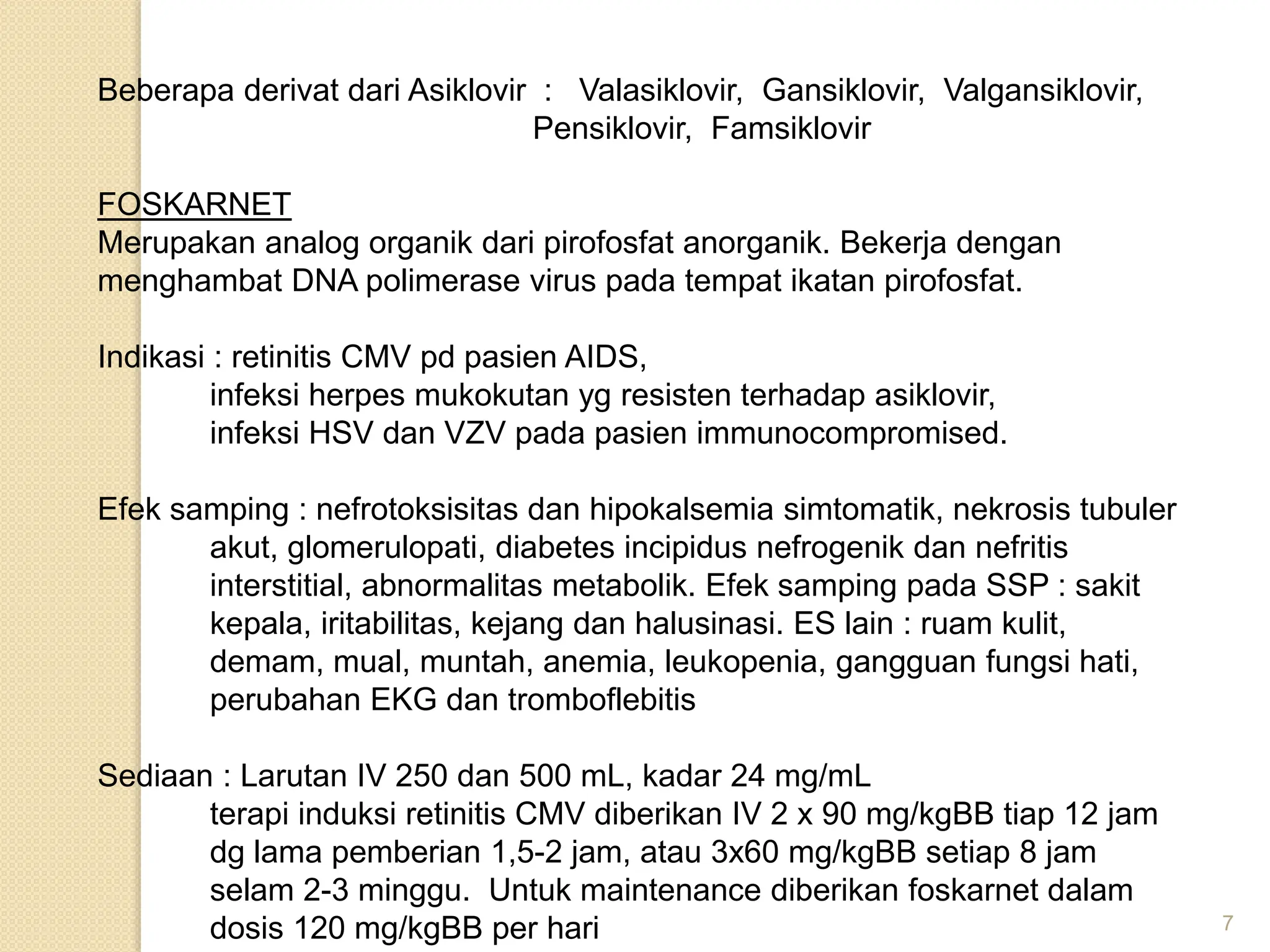 Bahan Ajar Obat Obat Anti Virus | Education | PPTX