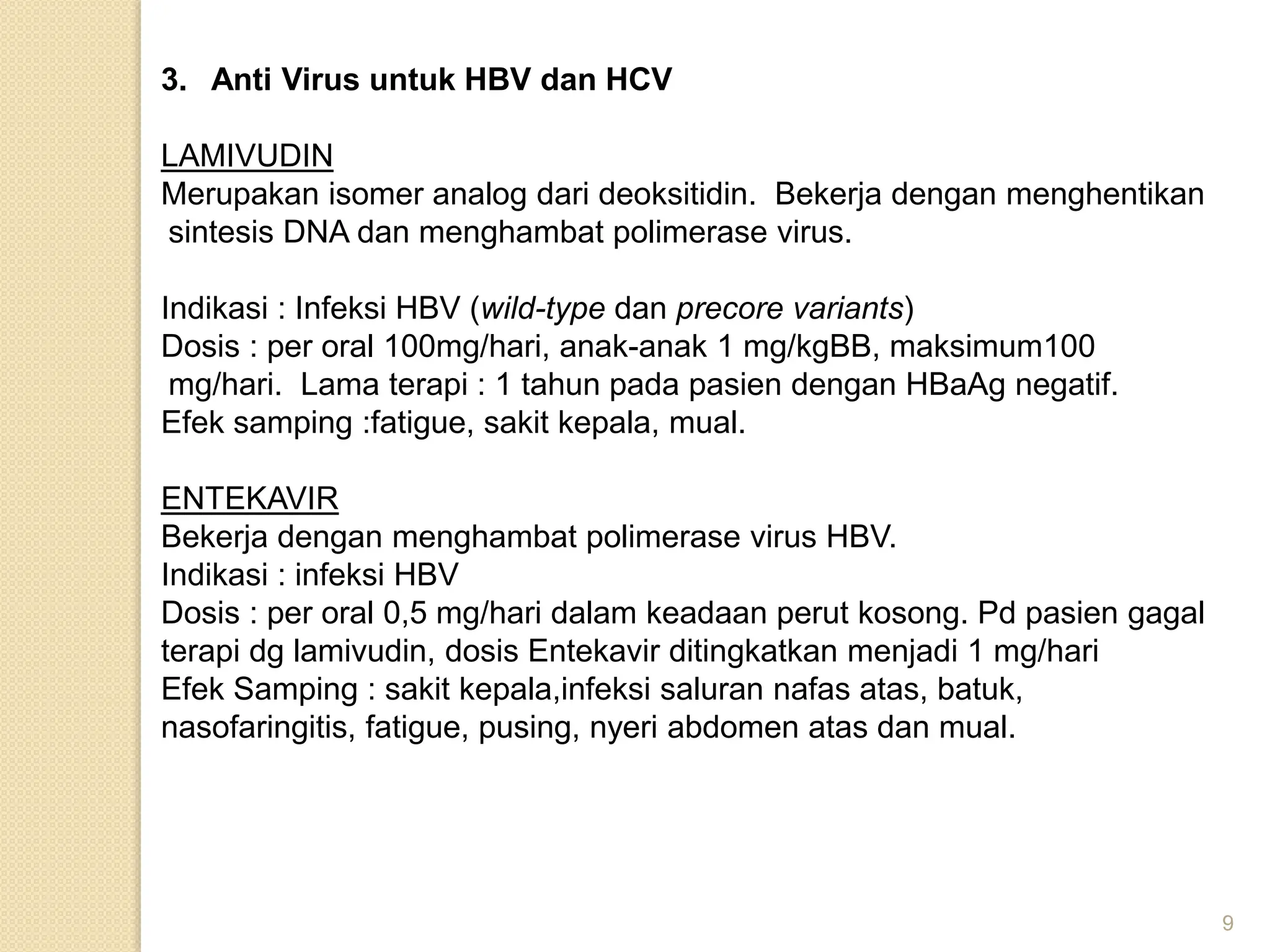 Bahan Ajar Obat Obat Anti Virus | Education | PPTX