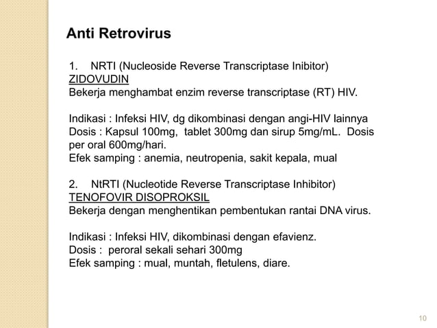 Bahan Ajar Obat Obat Anti Virus | Education | PPTX