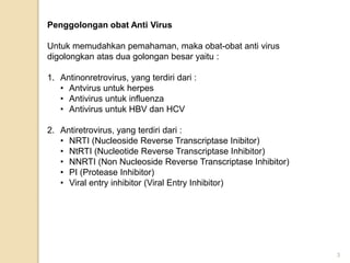 Bahan Ajar Obat Obat Anti Virus | Education | PPTX