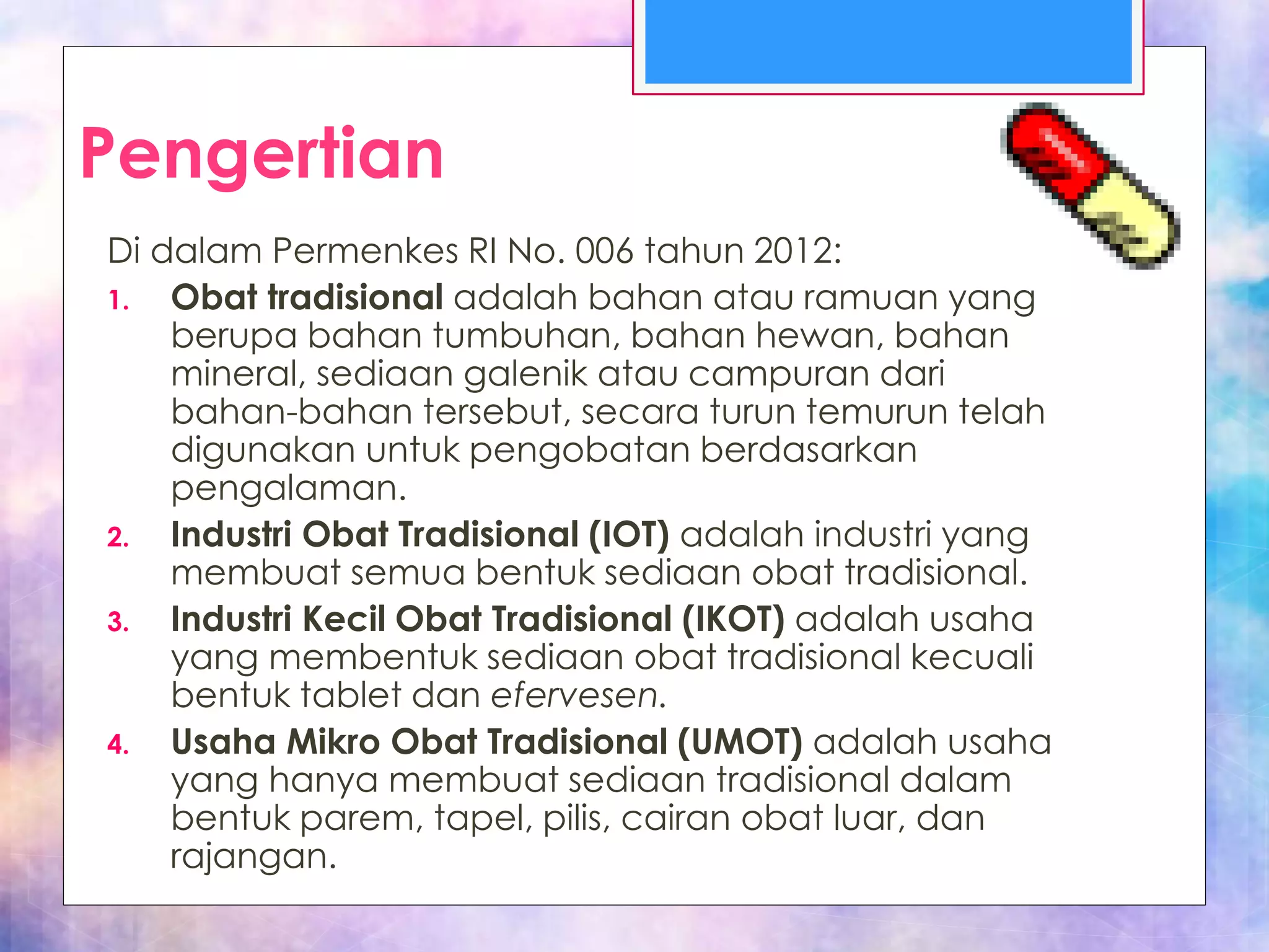 Obat bahan alam indonesia | PPTX