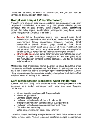 Obat benjolan wasir di lubang anus laki laki | PDF