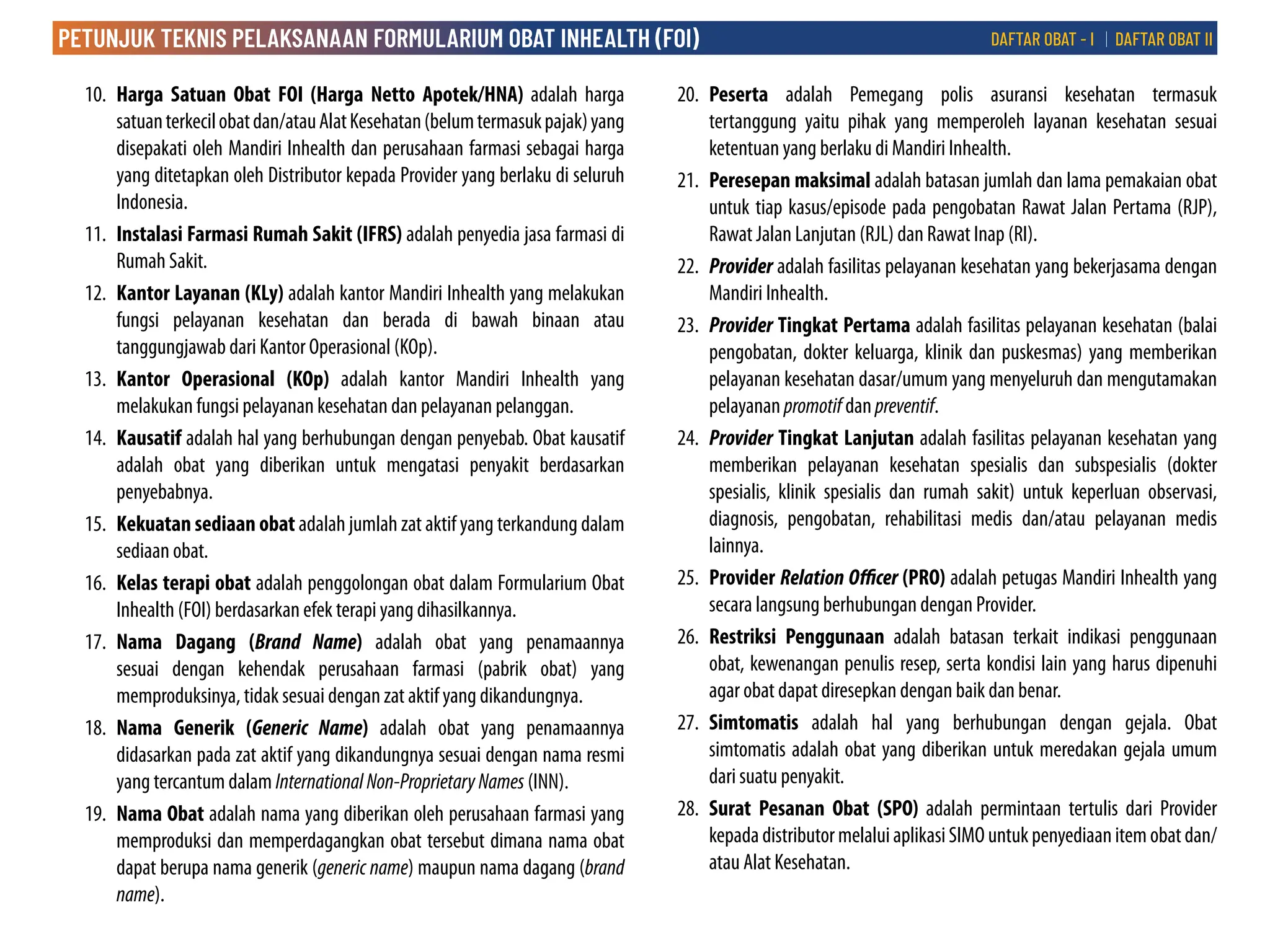 Obat obatan di dalam formularium inhealth indonesia | PDF