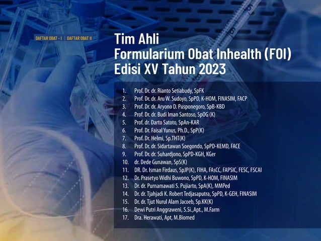 Obat obatan di dalam formularium inhealth indonesia | PDF