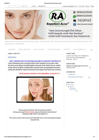 Obat jerawat batu paling ampuh | PDF