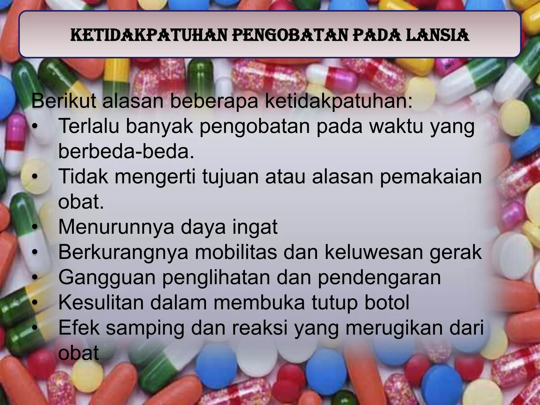 Pemberian Obat Pada Lansia | PPTX