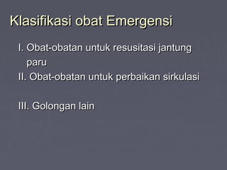 Obat obat emergency | PPT