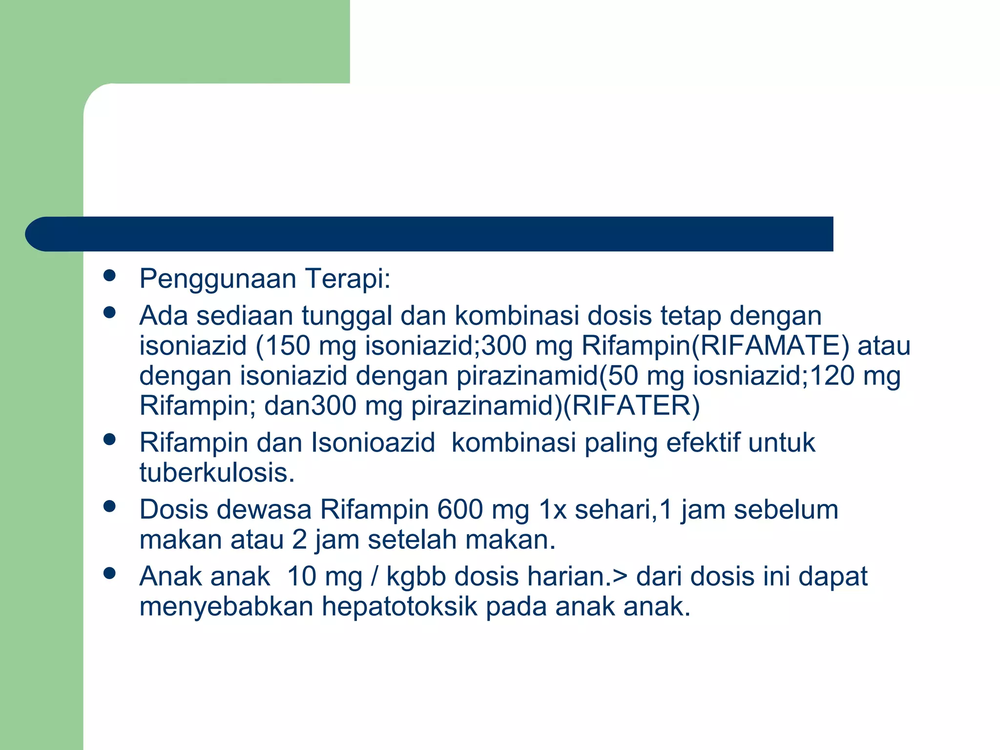 Obat obat yang digunakan pada kemoterapi tuberkulosis | PPT
