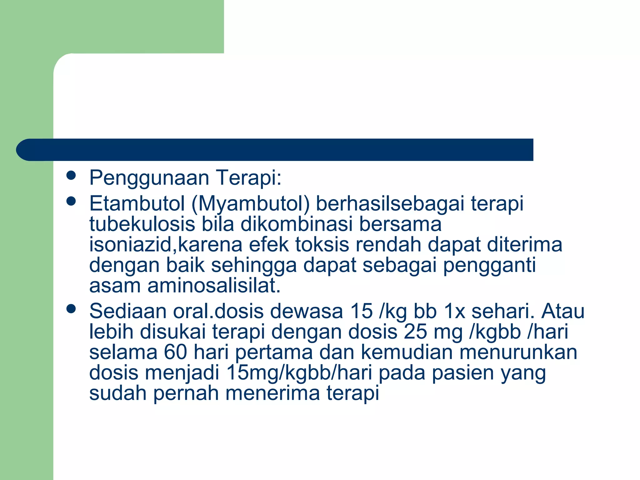 Obat obat yang digunakan pada kemoterapi tuberkulosis | PPT