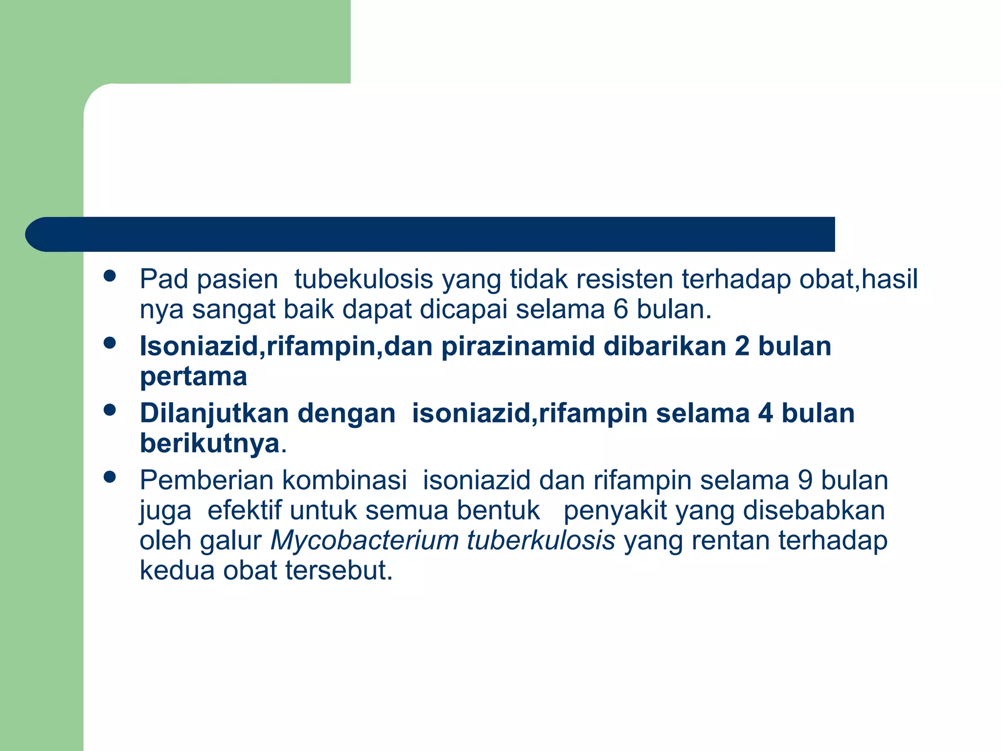 Obat obat yang digunakan pada kemoterapi tuberkulosis | PPT