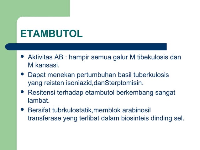 Obat obat yang digunakan pada kemoterapi tuberkulosis | PPT