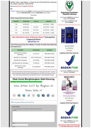 Obat Untuk Menghilangkan Sakit Kencing | OBAT SAKIT KEPALA SEBELAH | PDF