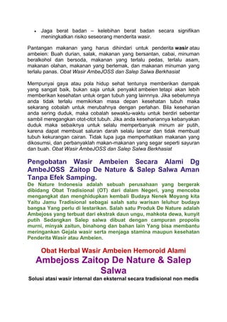 Obat wasir ambe joss dan salep salwa berkhasiat | PDF